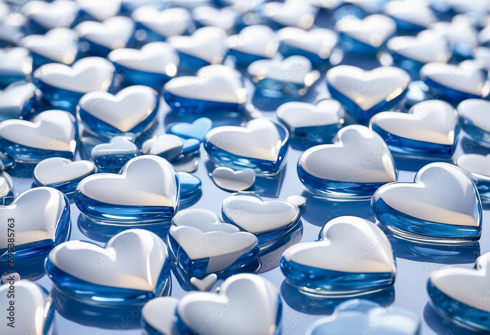 Blue color Heart shape background ready for post card, invitation, web ...