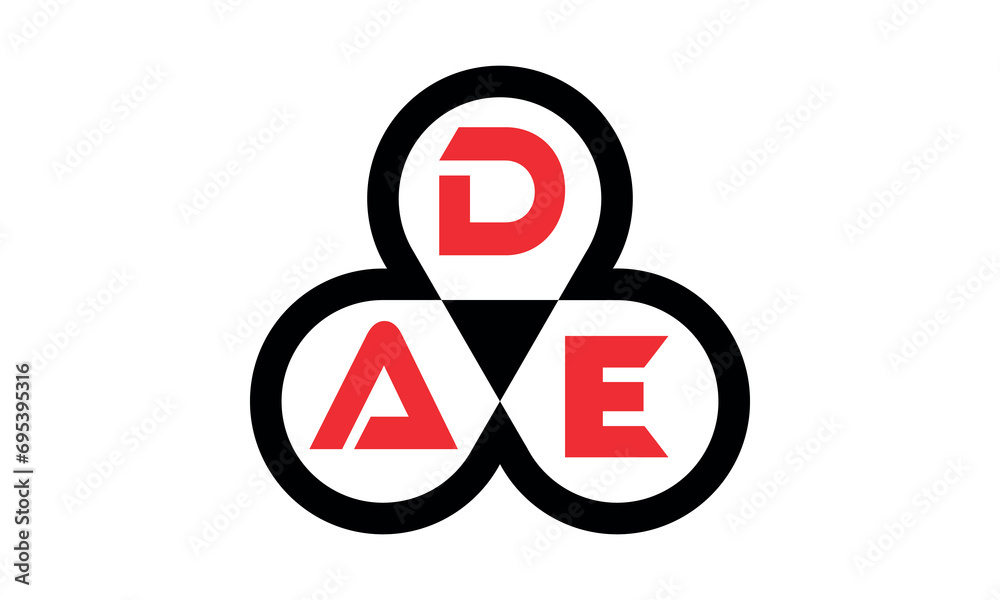 DAE three initial letter location icon logo design vector template ...