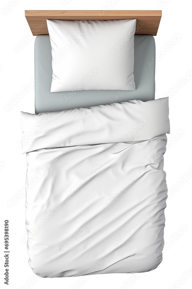 Simple Single Bed. Top view. Interior Design Template For Virtual ...
