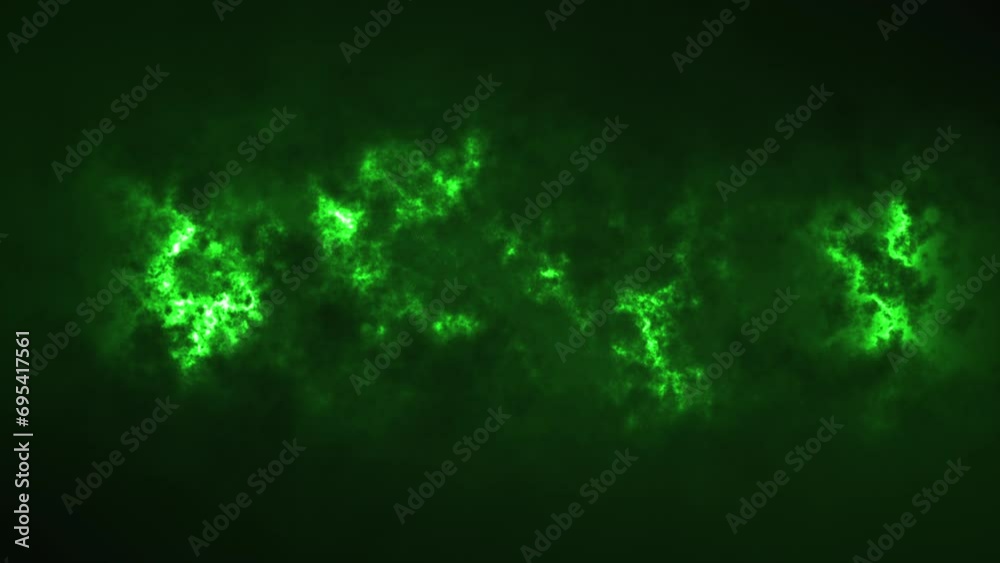 Atmospheric radioactive sky with green light rays shining through the ...