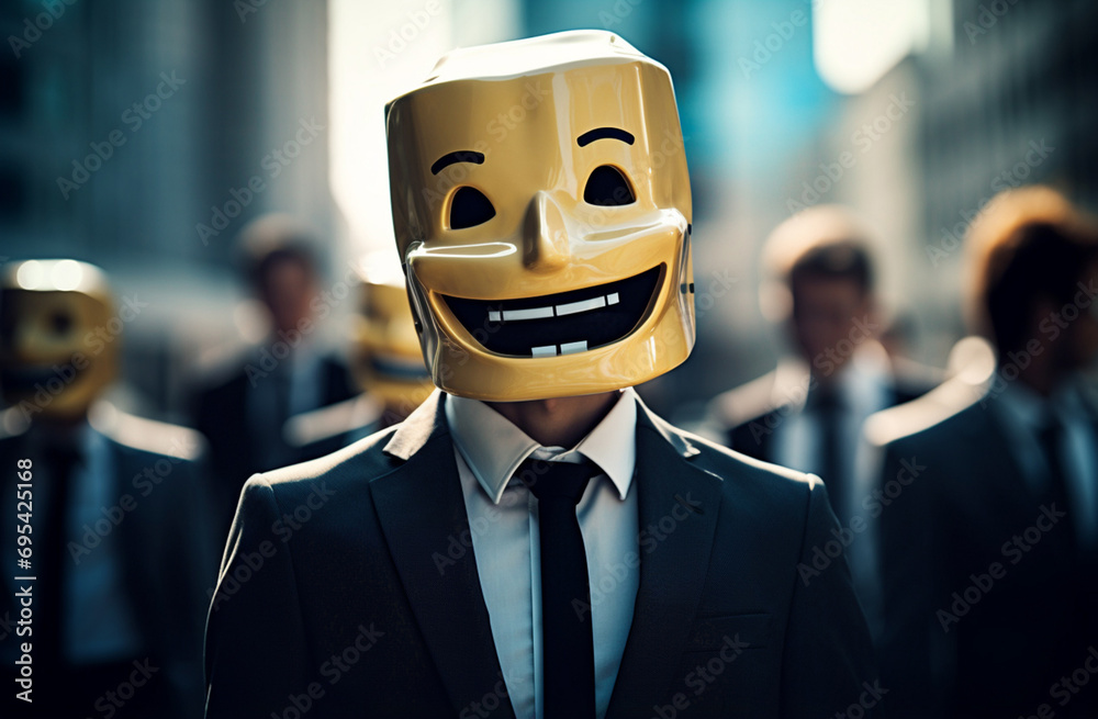 Unveil the deceptive smile of a cunning scammer, portrayed in a three ...