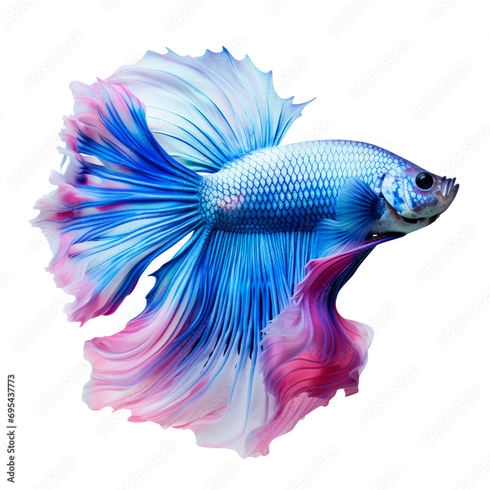 Betta fish in a side view isolated on transparent background. AI ...