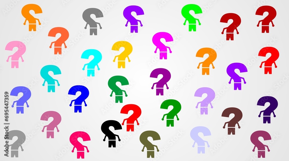 vector image illustration of many question mark icons Stock ...