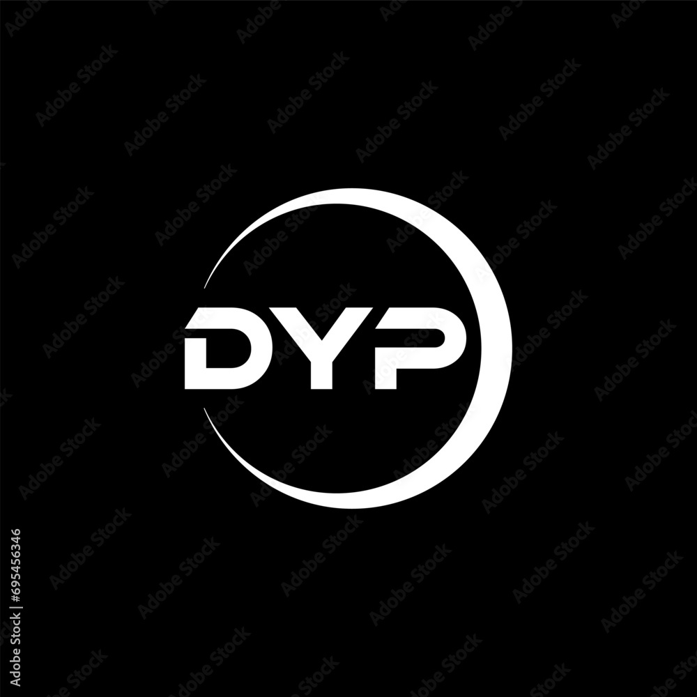 DYP letter logo design with black background in illustrator, cube logo ...