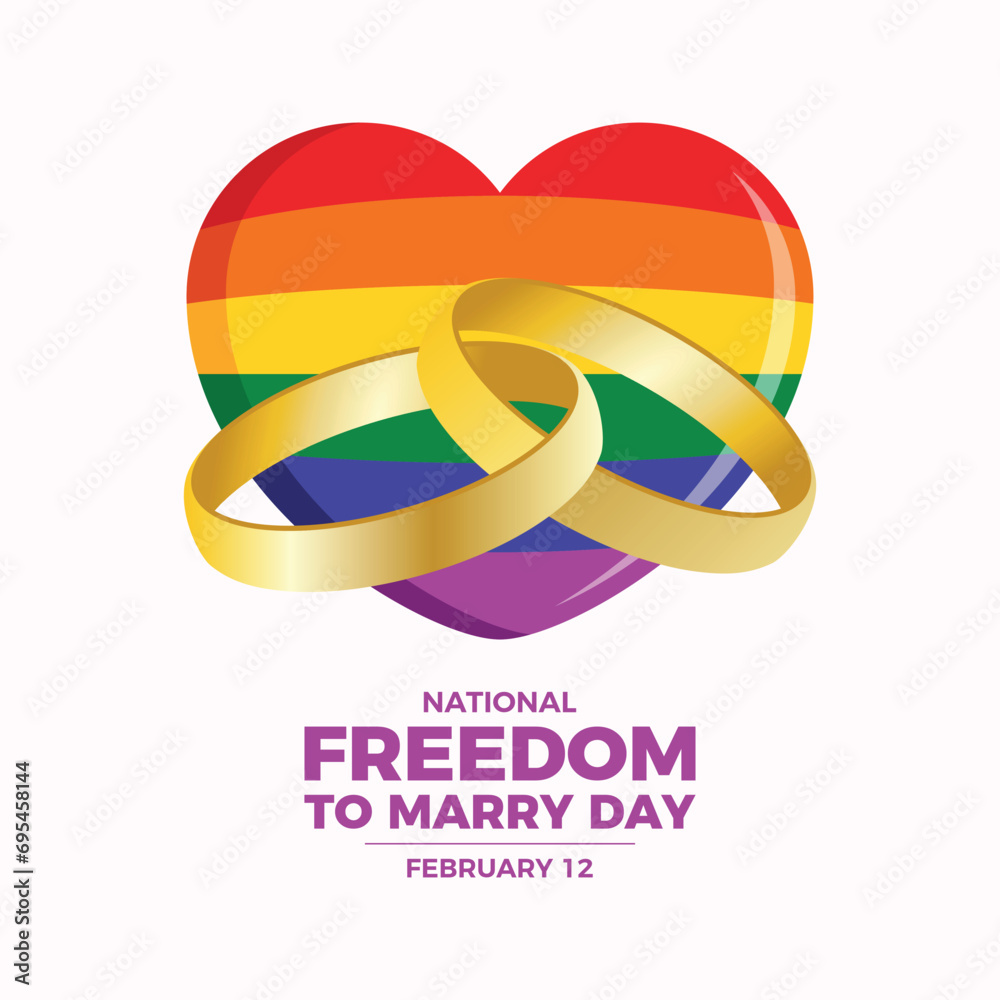 Vecteur Stock National Freedom to Marry Day poster vector illustration ...