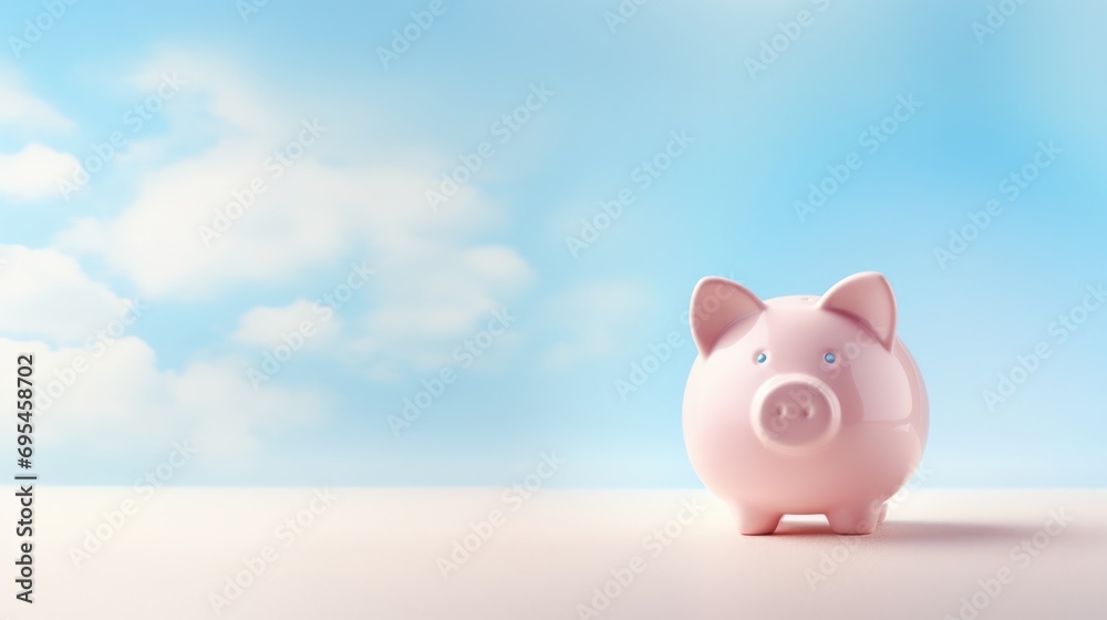 Pink Piggy Bank, Pastel Background Embracing the Art of Savings for ...