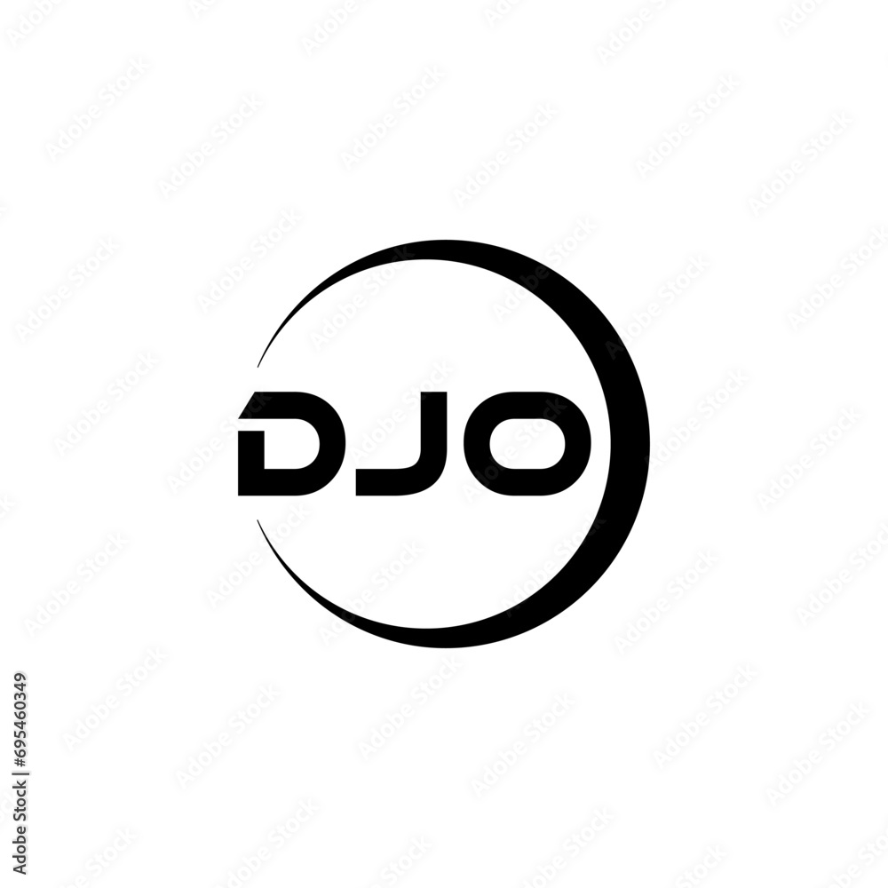 DJO letter logo design with white background in illustrator, cube logo ...