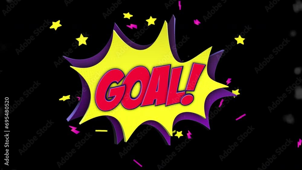 GOAL Comic Word and 3D Speech Balloon Animation, on Alpha Channel, Loop ...