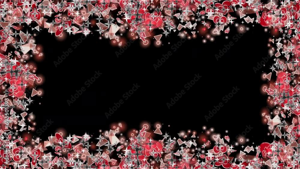 4K Lover display frame with red hearts and particle lights for ...