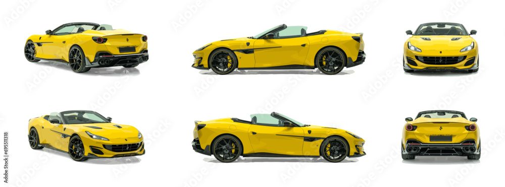 Vektorová grafika „Ferrari sport car convertible icons set. Editorial ...