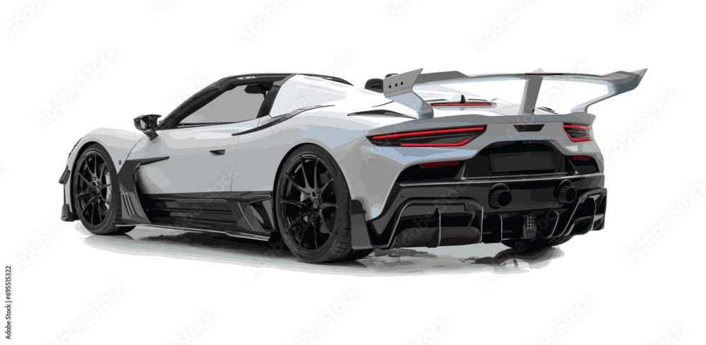 Sport racing car Maserati white. Racing sport car Maserati MC20 white ...