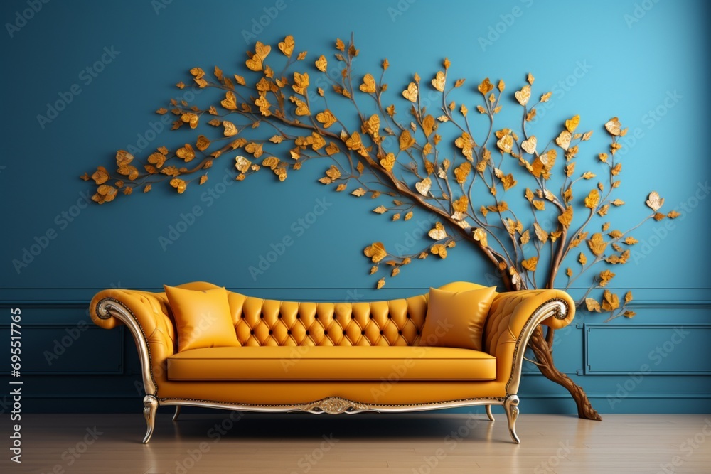 An intricate 3D pattern of a hornbeam tree with serrated leaves over an ...