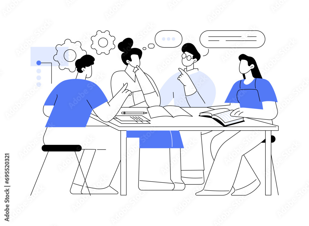 Student teamwork isolated cartoon vector illustrations. Stock Vector ...