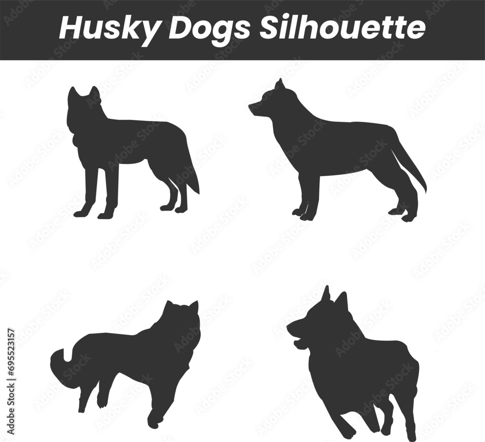 Husky Silhouettes: Expressive Vector Collection Celebrating the ...
