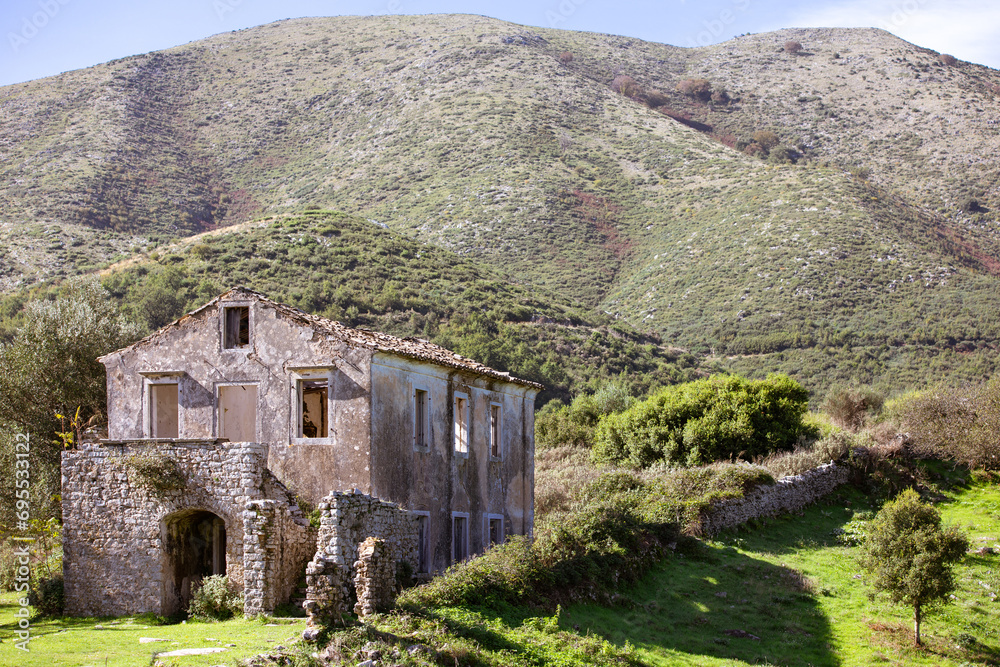 Old Perithia, Corfu's oldest village, incredible ruins of stone build ...