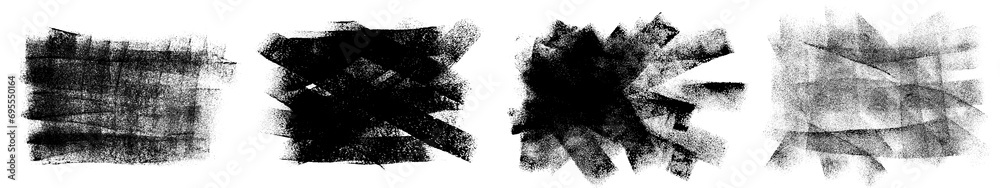 Grunge Roller Brush Stroke Paint Texture Background Set Stock ...