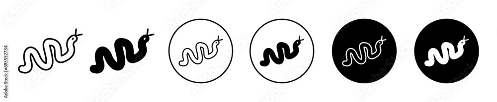 Snake icon. crawling reptile wildlife creepy venomous black mamba viper ...
