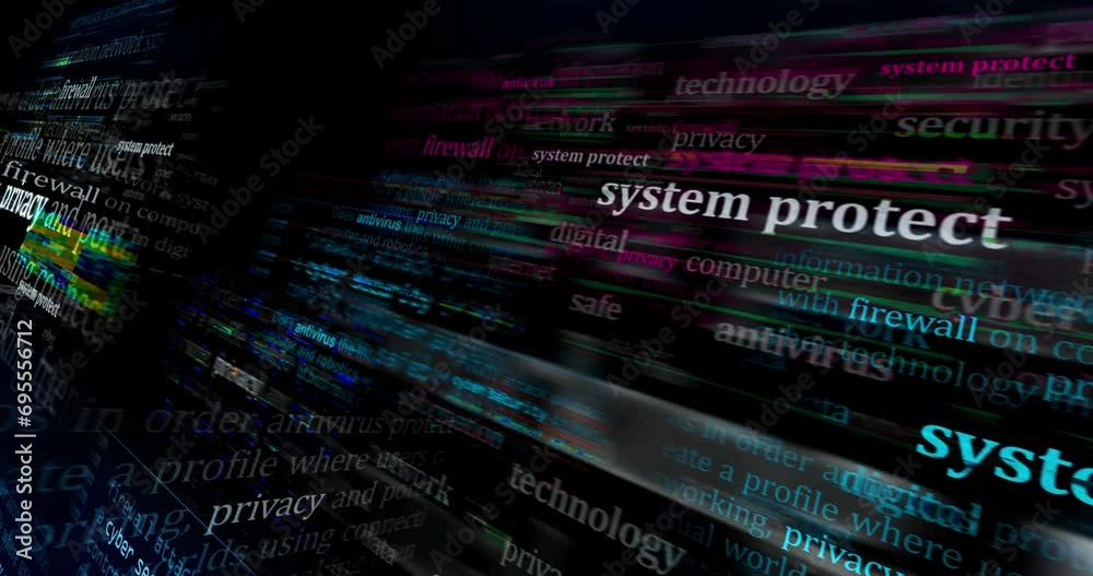 Cyber security. Headline news titles international media abstract ...