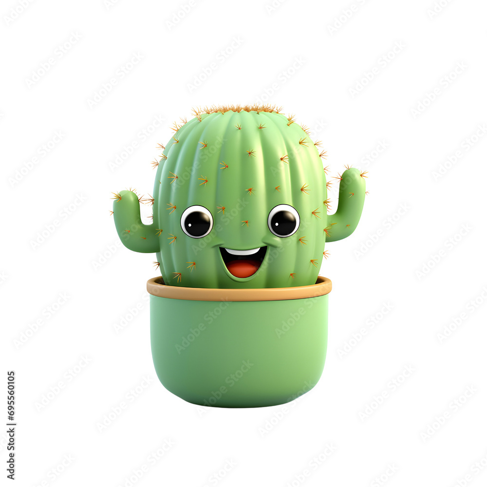 Cute cactus mascot isolated on transparent background, cut out, png ...