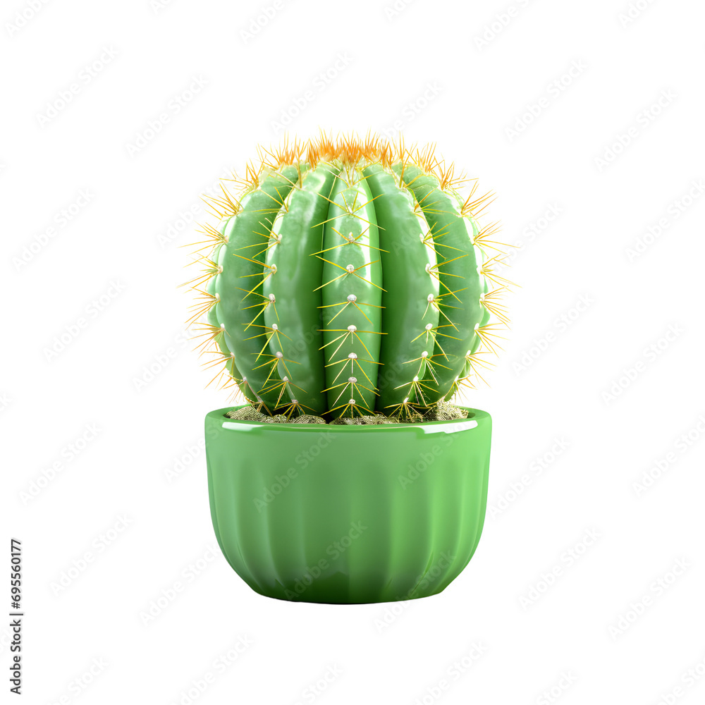potted cactus isolated on transparent background, cut out, png Stock ...