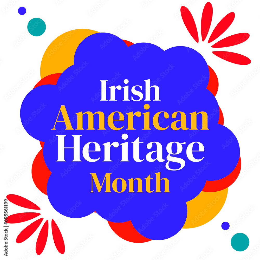 Irish-American Heritage Month colorful traditional shapes background ...