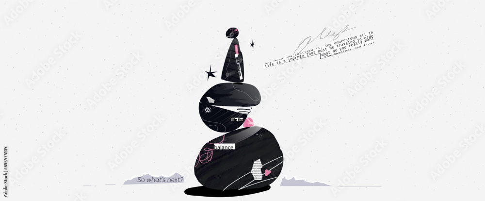 A modern collage with different textures. The concept is a metaphor on ...