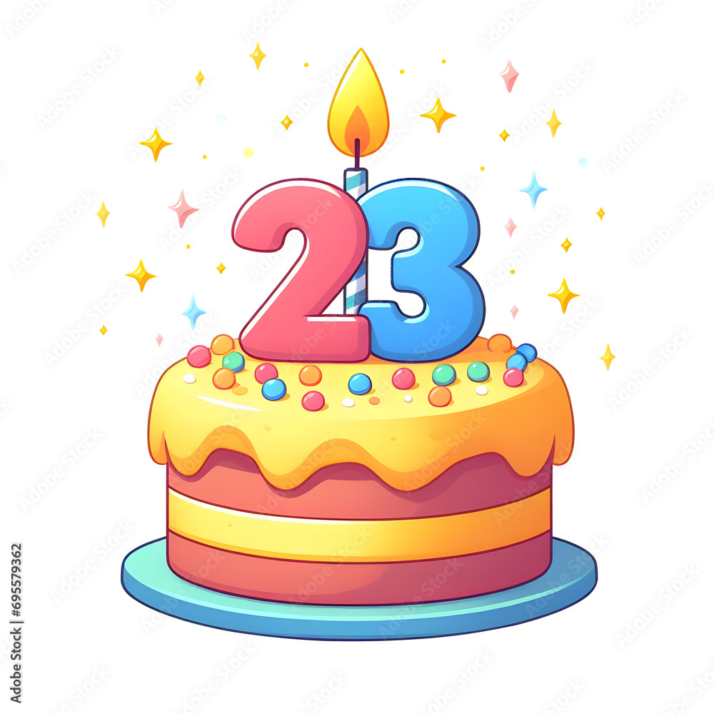 23 year old birthday cake or 23 year anniversary cake celebration with ...