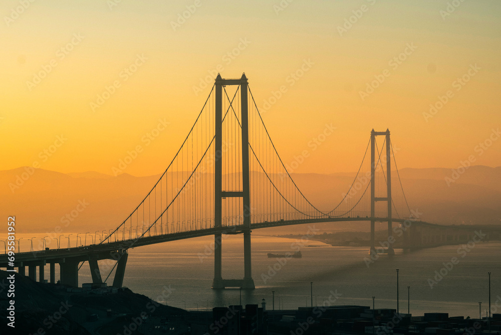 The Osman Gazi Bridge is a suspension bridge spanning the Gulf of İzmit ...