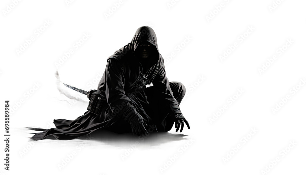 Stealthy ninja clipart, shadow warrior graphic, martial arts ...