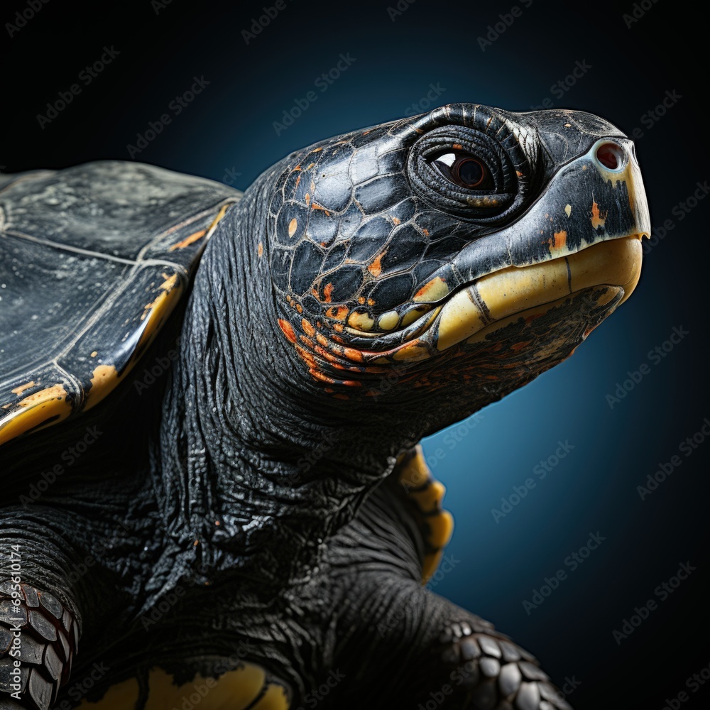 Turtle Up Close: The detailed close-up of a turtle's face showcases ...