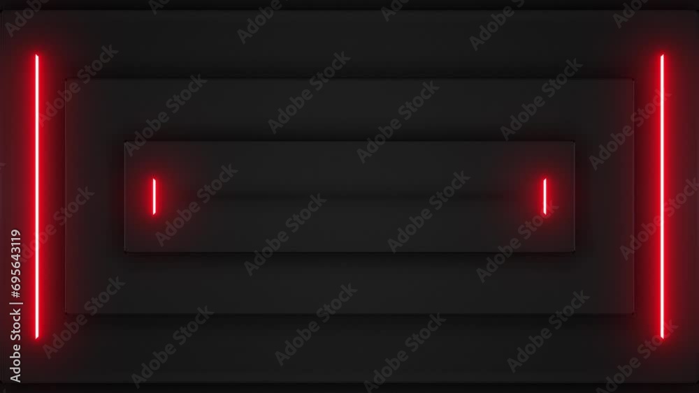 This stock motion graphic video of 4K Red Neon Strokes Pattern with gentle overlapping curves on ...