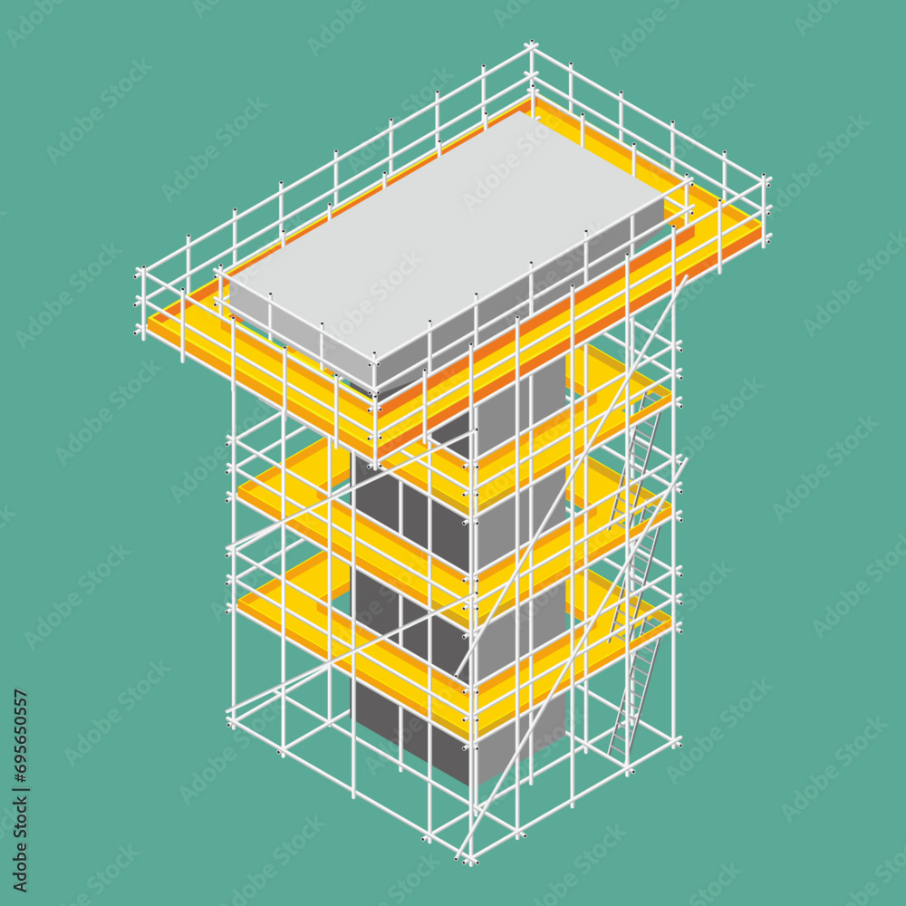 Isometric and isolated of tubular scaffolding installation for ...