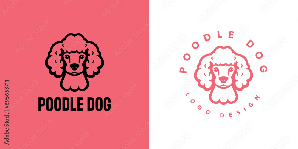 Poodle dog logo design Vector, Cute poodle dog logo templete ...
