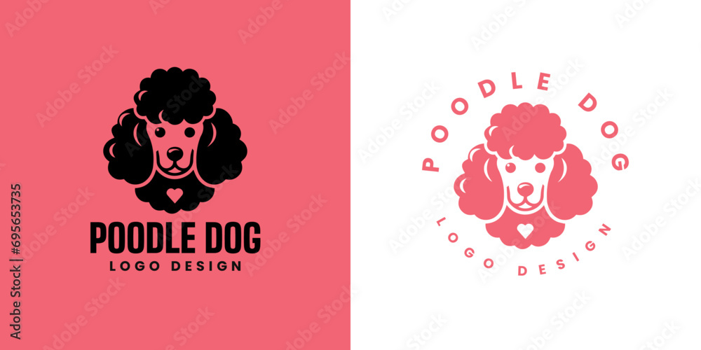 Poodle dog logo design Vector, Cute poodle dog logo templete ...