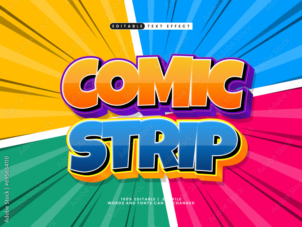 comic strip editable comic text effect template Stock Vector | Adobe Stock