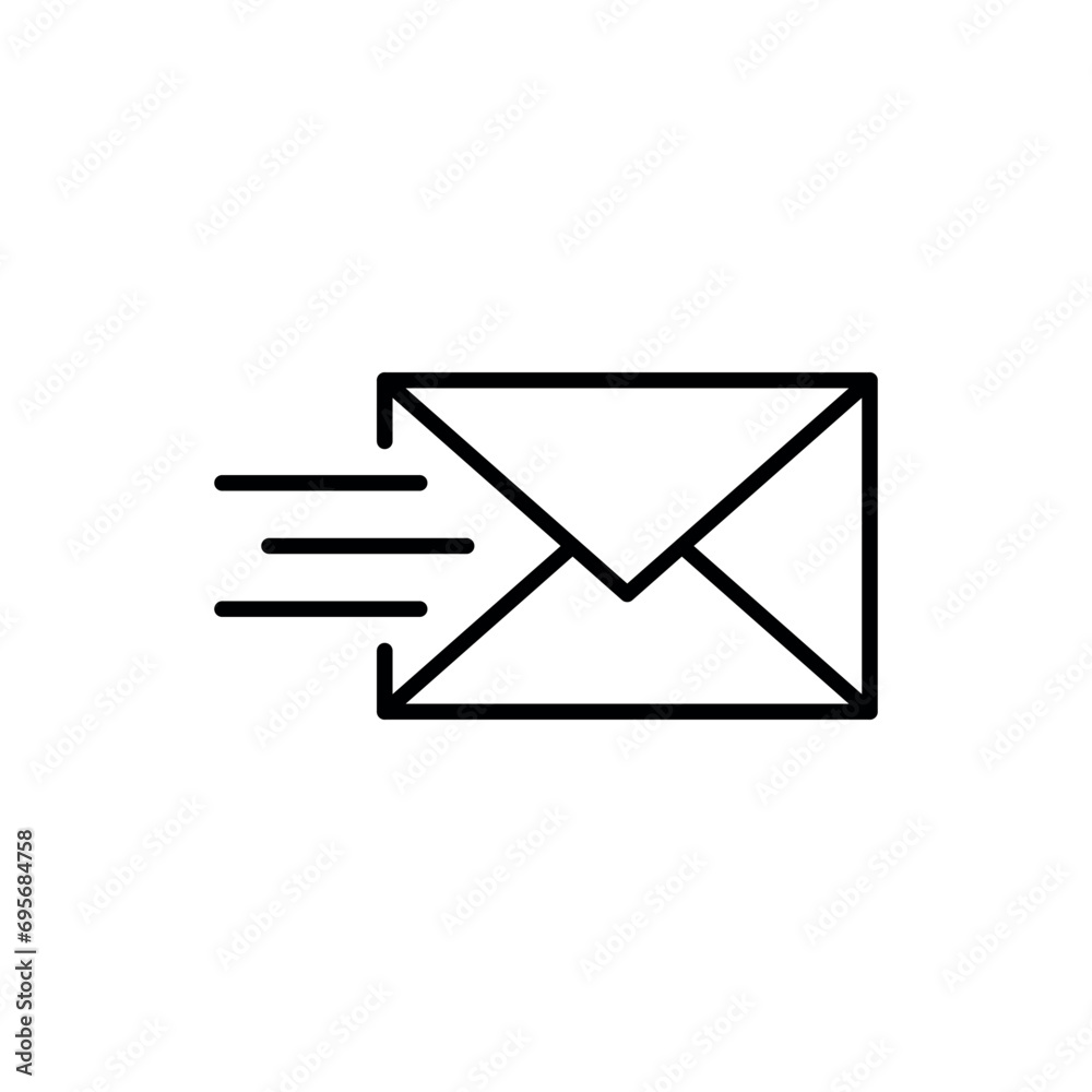 Envelope icon vector illustration. Send letter on isolated background ...