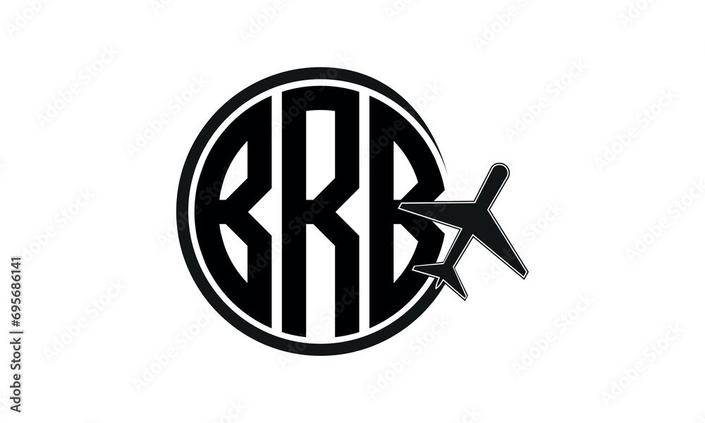 BRB three initial letter circle tour & travel agency logo design vector ...