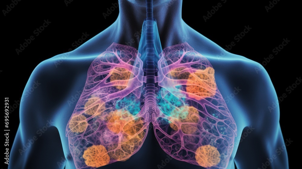 Male lung cancer biopsy respiratory system in x-ray. Stock Photo ...
