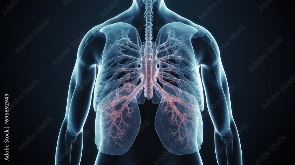 Male lung cancer biopsy respiratory system in x-ray. Stock Photo ...