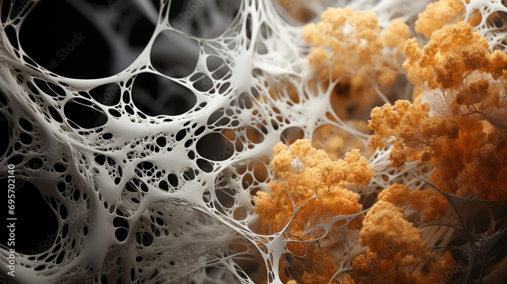Extensive network Microscopic fungal hyphae of a white hue Stock Photo ...