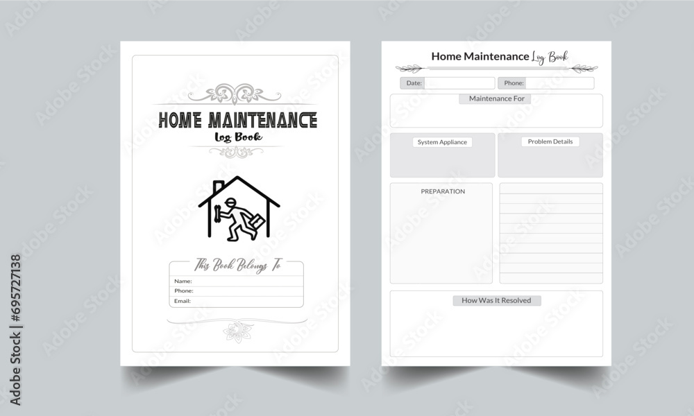 Home Maintenance Log. Daily Gratitude Monthly & Yearly Undated Planner ...