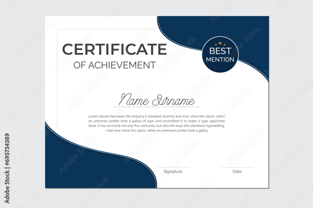 Simple and creative certificate design full editable file Stock Vector ...