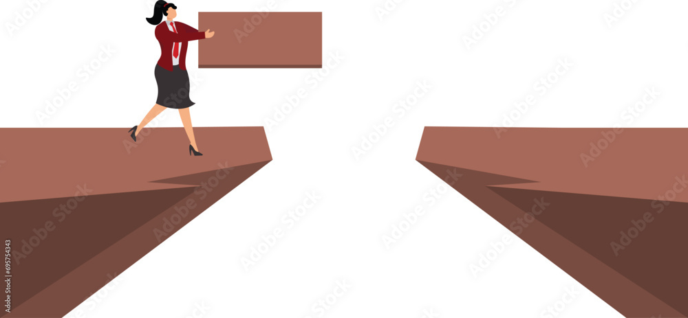 Businesswoman, Bridging The Gap, Bridge Built Structure, Solution Stock ...