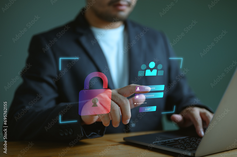 Cybersecurity concept, user privacy security and encryption, secure internet access Future ...