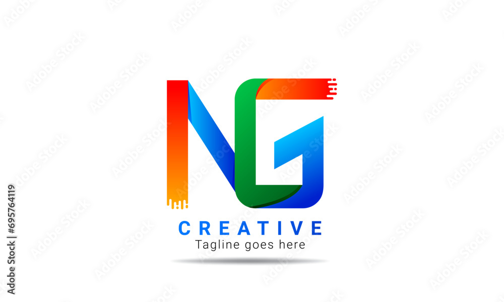 Creative NG initial colorful logo design and template. Professional NG ...