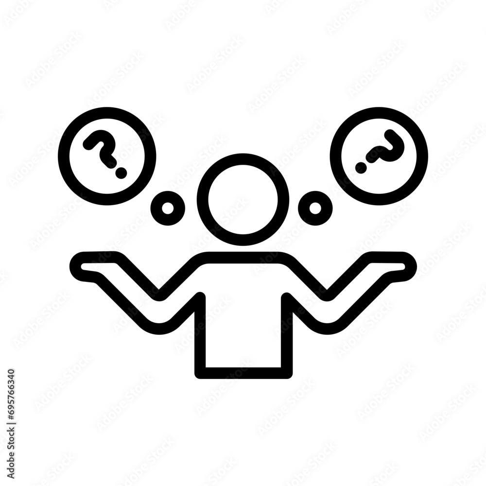 Black line icon for Unaware Stock Vector | Adobe Stock