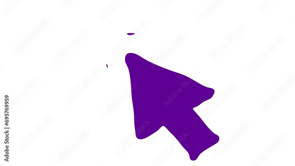 Vidéo Stock Animated violet symbol of mouse cursor with rays. Arrow ...