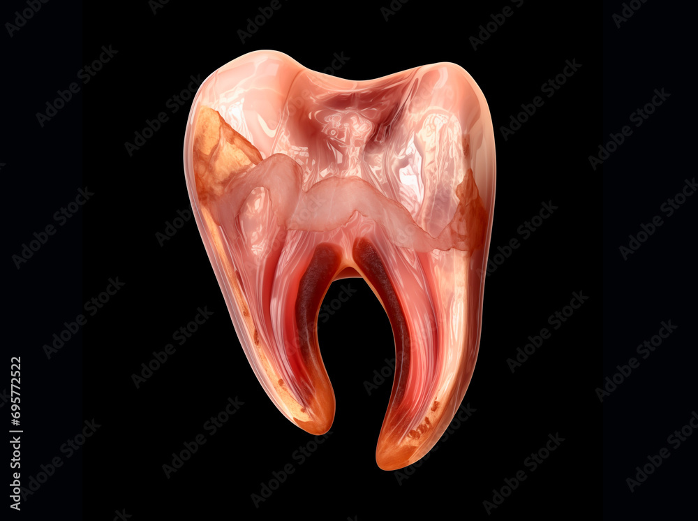 Transparent cross-section of a human molar tooth. Stock Illustration ...