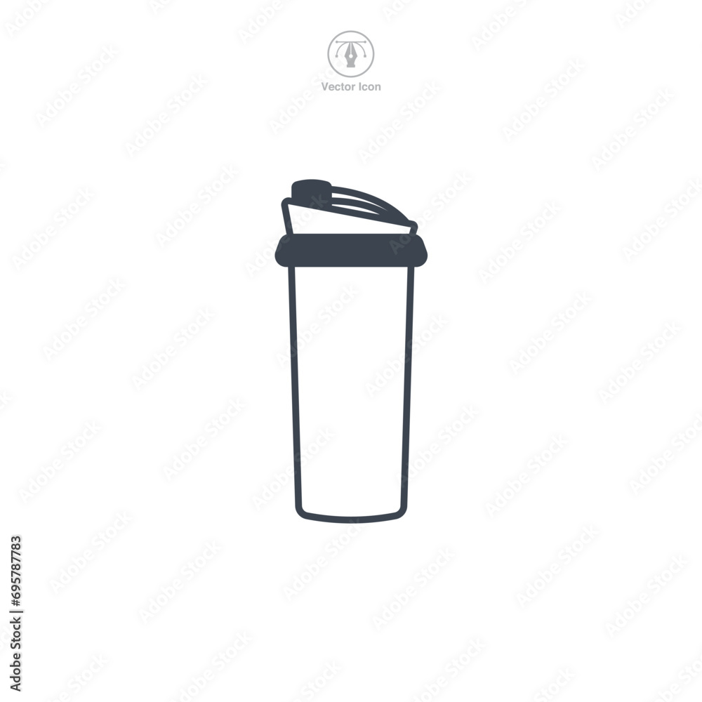 Protein Shake Icon symbol vector illustration isolated on white ...