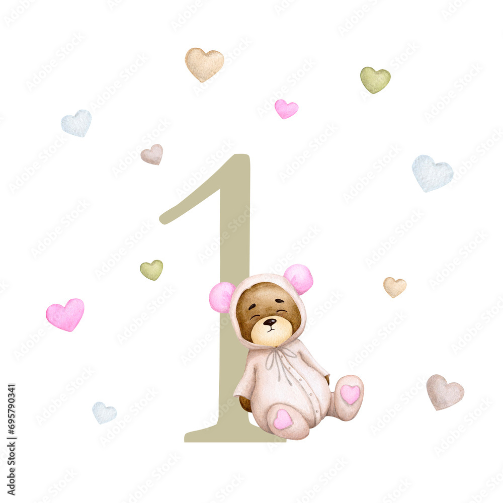 Baby milestone cards in pastel colors. 1 month. Newborn boy or girl ...